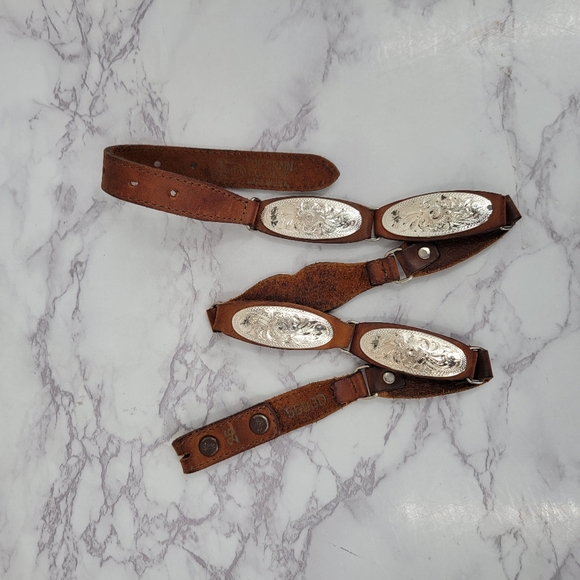 Justin Boots | Accessories | Justin Vintage Brown Leather Belt With ...